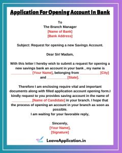 Application For Opening Bank Account (12+ Samples)