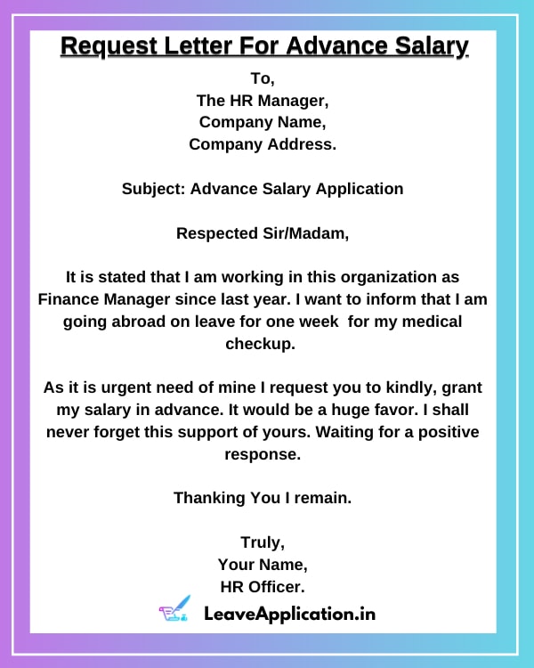 Application For Advance Salary Money 12 Sample Application For Advance Salary Money 12 Sample